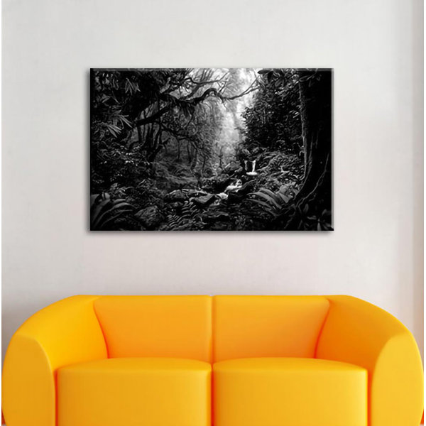 Alpen Home Leinwandbild Kleiner Wasserfall im Dschungel | Wayfair.de